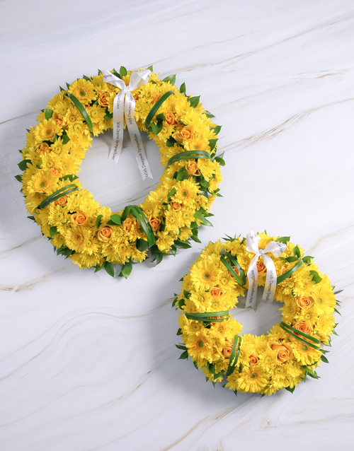 Yellow Sympathy Wreath - Fab Florist Kenya | Best Flower Shop in ...